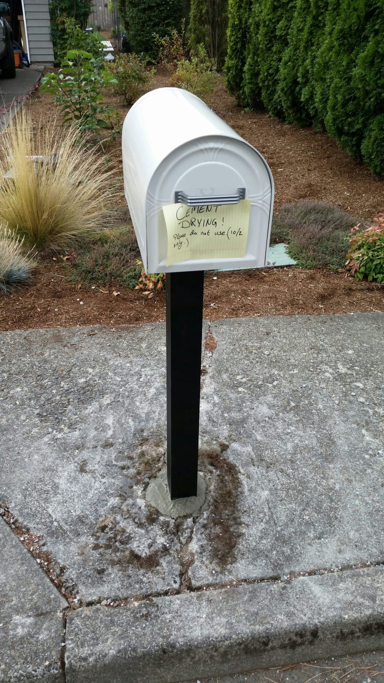 Mailbox replacement in sidewalk - Hedgehog Home Services, LLC